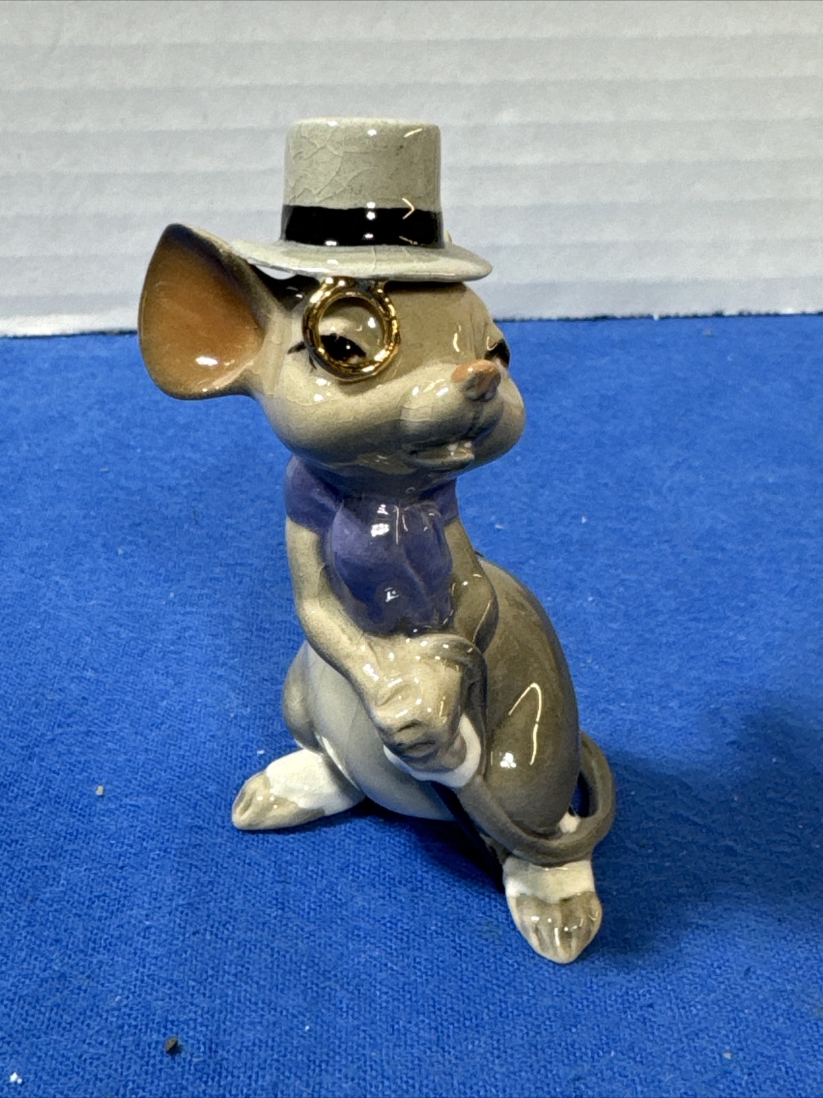 Vintage Hagen Renaker Mouse Monocle Top Hat Purple Scarf 3 1/2” T w Orig Sticker | eBay