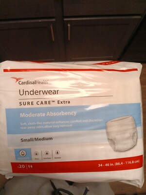 Cardinal health Small/medium moderate Absorbency adult diapers 20 pack ...