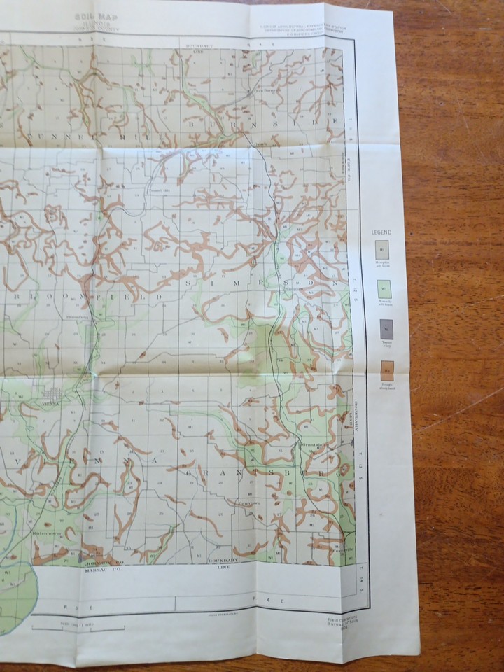 Vintage 1903 Johnson County Illinois Dept Of Agriculture Soil Map (S19 ...