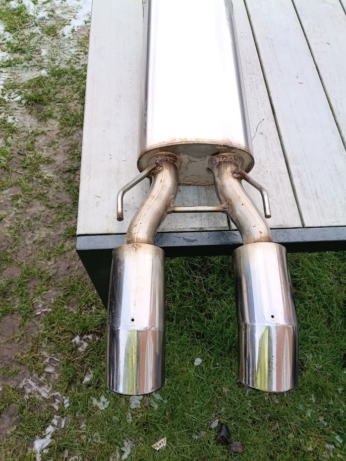 Classic Rover Mini Centre Exit DTM Stainless Exhaust Back Box and Link ...