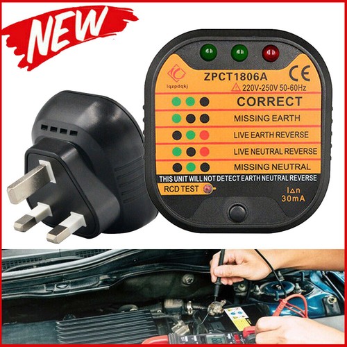 3 Pin Mains Socket Tester Polarity Test UK Plug Electrical Safe Fault ...