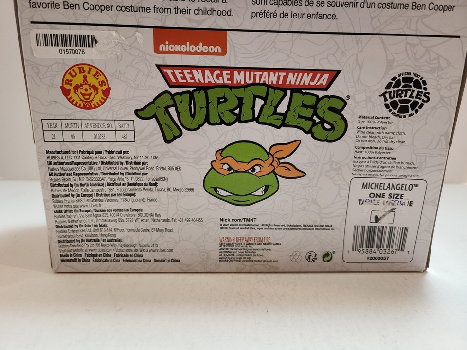 Rubies Ben Cooper Teenage Mutant Ninja Turtles Michelangelo Mask ...