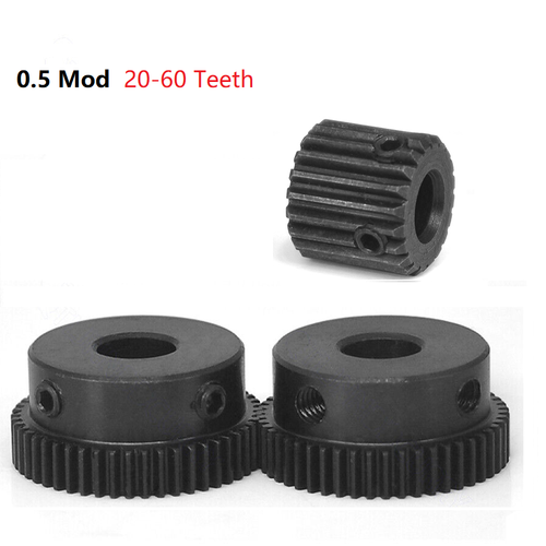 M0.5 Mod 0.5 20 - 60T Spur Gear Motor Gear Bore 4-12mm Metal Spur ...