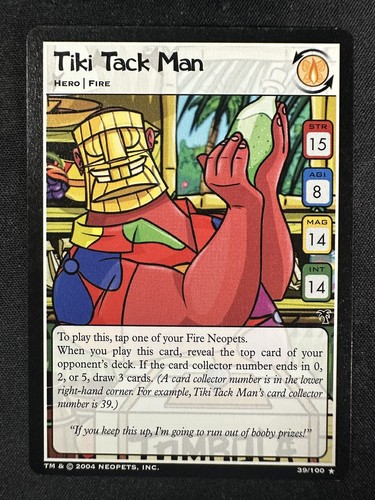 Neopets Tiki Tack Man 39/100 Mystery Island Hero Non Holo Rare | eBay