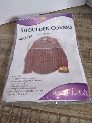 Shoulder Covers Clear Vinyl set of 16 Garment Protectors from dust | eBay