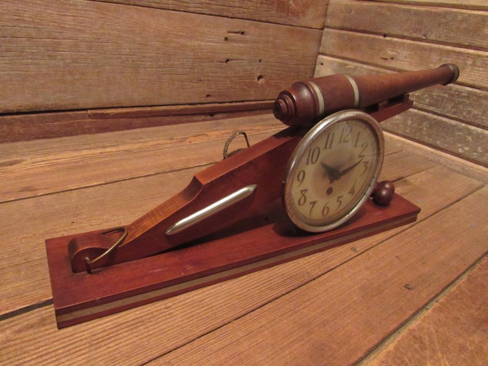 Vintage 1940's Artillary Military Cannon Clock by Howard Clock Company ...