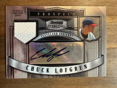 CHUCK LOFGREN 2007 Bowman Sterling AUTOGRAPH/ Game Worn Jersey ROOKIE # ...