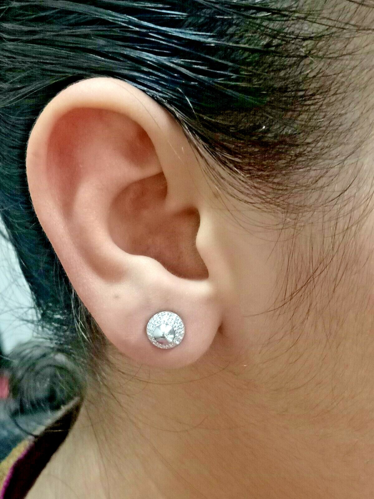 Bajoran Style Earring With Set Of 2 Piece, Wight Diamonds, 925 Sterling ...