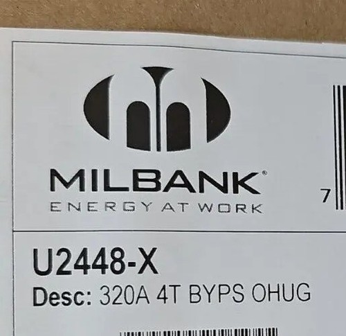 Milbank 600V 320A Lever Bypass - Gray (U2448-X) for sale online | eBay
