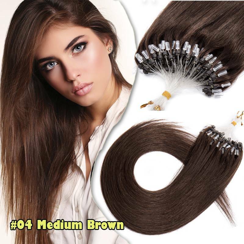 Thick 200g Remy Micro Loop Ring Beaded Human Hair Extensions Nano Tip ...