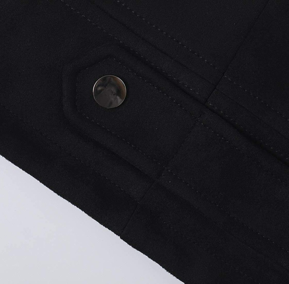 Women's Slim Fit Notched Collar Faux Suede Crossover Zipper Biker ...