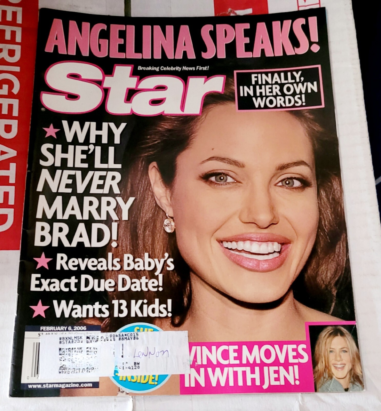 Anjelina Jolie Jennifer Aniston Star Magazine Feb 6 2006 Excellent ...