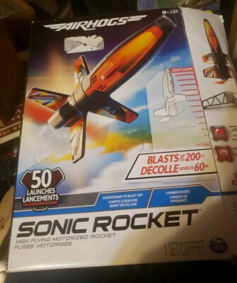 Air Hogs Sonic Rocket 200ft High Flying Motorized 3 Power Modes Spin ...