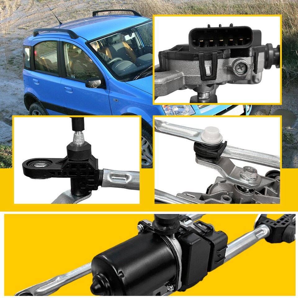 1x Front Windscreen Wiper Motor & Linkage 46804523 For Fiat Panda Mk2 ...