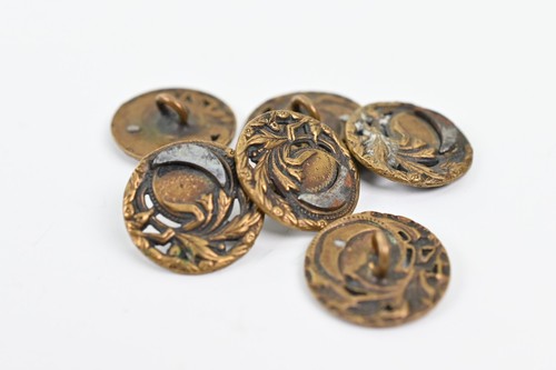 Vintage Antique 17mm Tiny Metal Art Nuevo Ornate small 6 buttons | eBay