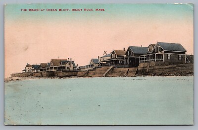 The Beach at Ocean Bluff Brant Rock MA Massachusetts 1910 Postcard I9 ...