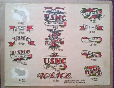 ACE HARLYN, LEGENDARY TATTOO PIONEER - ORIGINAL mid-1900s VINTAGE FLASH ...