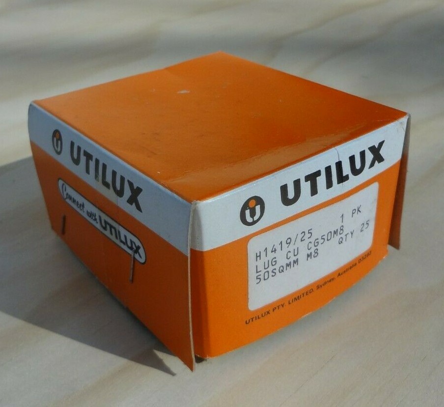 Utilux Lugs H1419/25 50mm2 M8 Uninsulated Box of 25 | eBay Australia