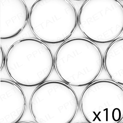 10x SILVER KEYRING SPLIT RING HOOPS Extra Large 50mm Round Metal Loop ...