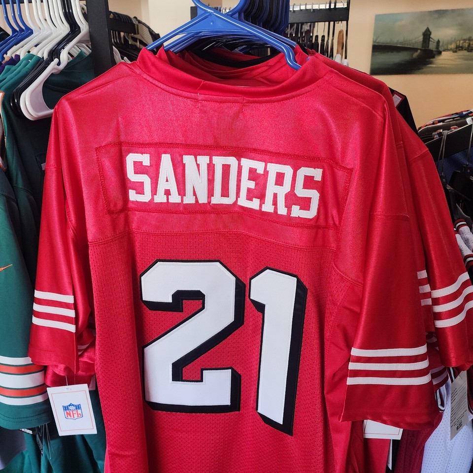 VINTAGE Deion Sanders Jersey Throwback Red San Fransisco 49ers - MENS ...