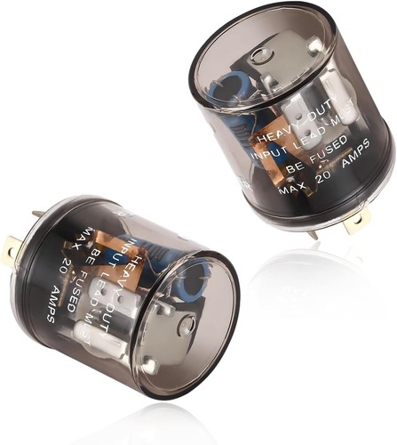 2 PCS LED Flasher Relay, 12V Heavy Duty 2 Pin Electronic Turn Signal ...