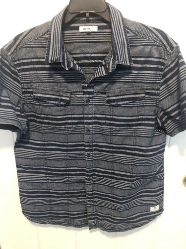 William Rast Men’s blue striped shirt XL #232 | eBay