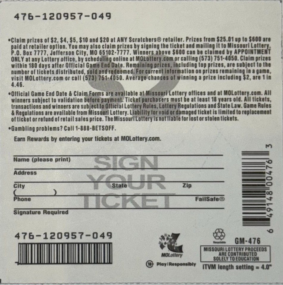 2024 used lottery ticket rare number sequence | eBay