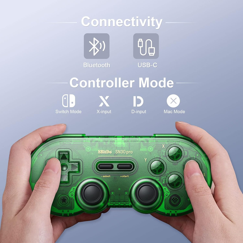 AKNES 8Bitdo SN30 Pro Bluetooth Controller, Retro Clasic Wireless ...