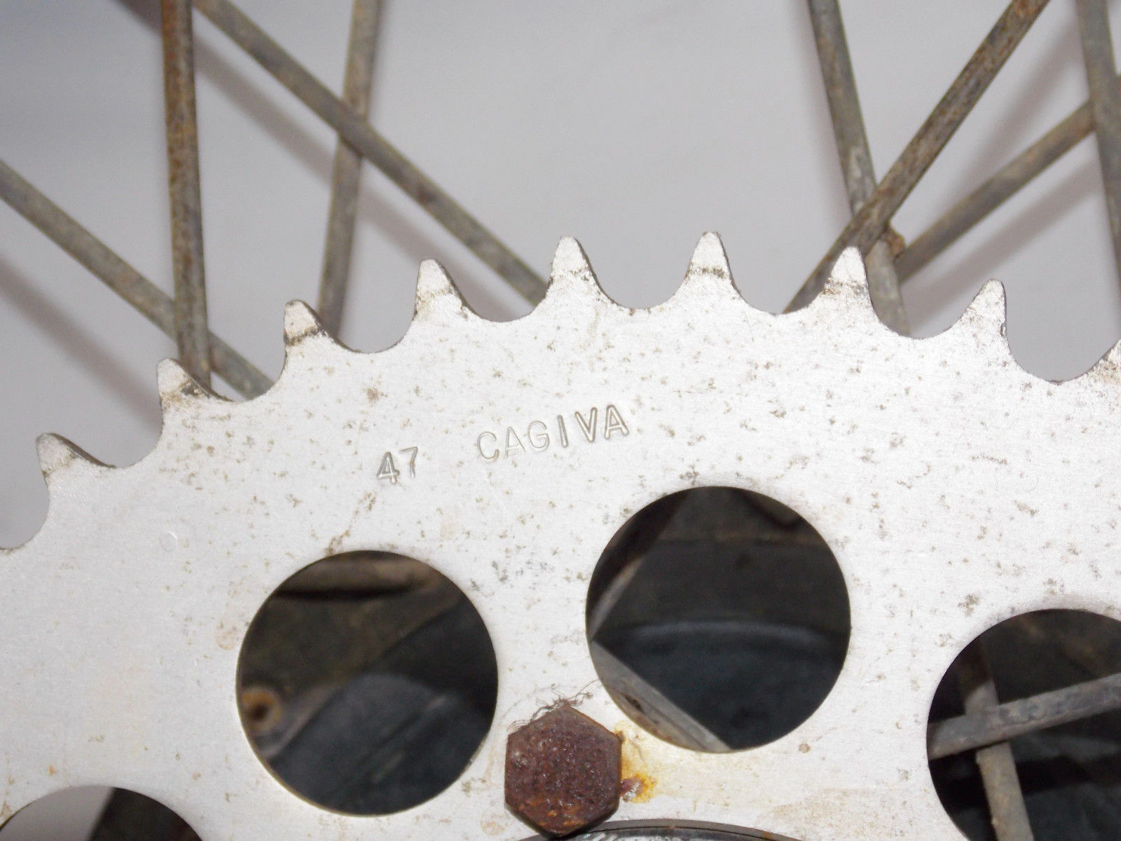 1970'S CAGIVA REAR WHEEL 36 SPOKES HUB TIRE 18"-1.85 RIM AKRONT 47T ...