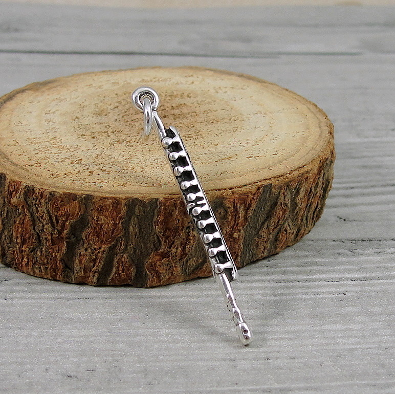 925 Sterling Silver Flute Charm - Musical Instrument Charm - Flutist ...