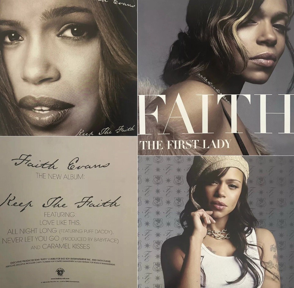 TWO FAITH EVANS KEEP THE FAITH THE FIRST LADY 12x12 POSTERS 1ST LADY OF ...