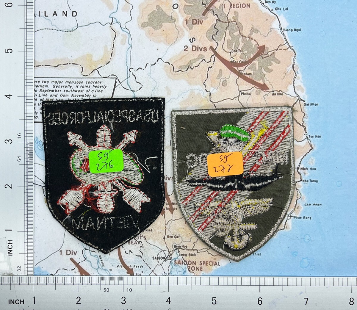 1 Patch plus 1 , ussf , macv sog , green beret , ussf patch , vietnam ...