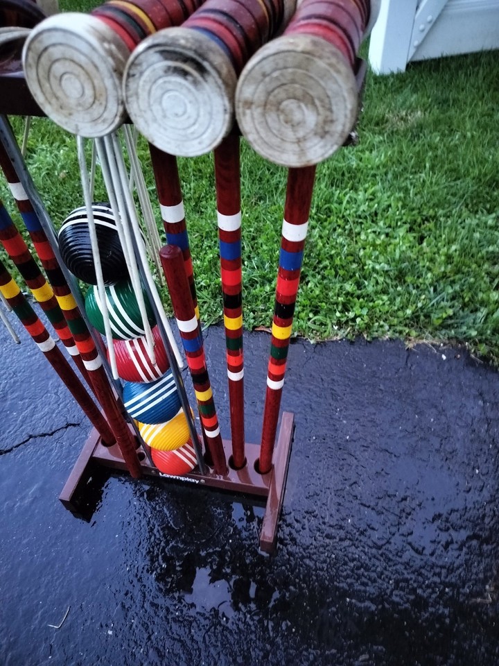 Vintage Croquet Set with Stand 6 Player Lawn Yard Game | eBay