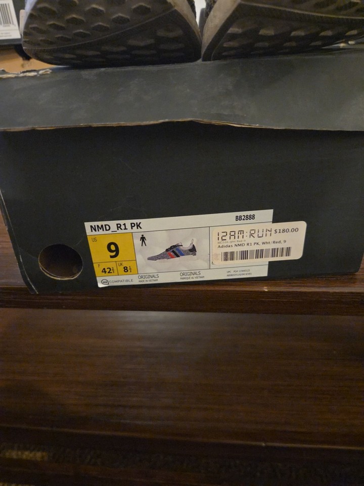 ADIDAS NMD R1 PK TRI COLOR STRIPES WHITE BLACK BLUE RED ULTRA BOOST ...