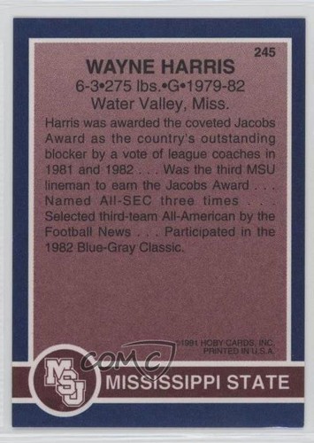 1991 Hoby Stars of the SEC Wayne Harris #245 | eBay