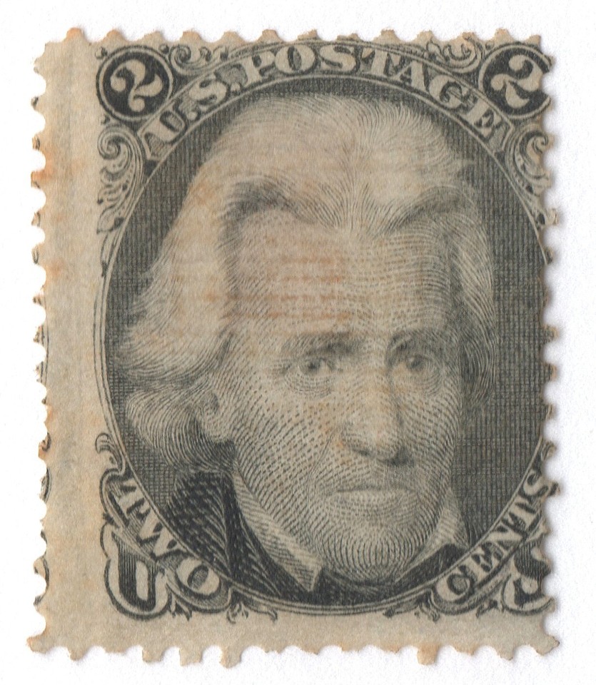 US Sc# 85B *MINT NO GUM { "Z" GRILL 2c BLACK JACK } "SCARCE FROM 1867 ...