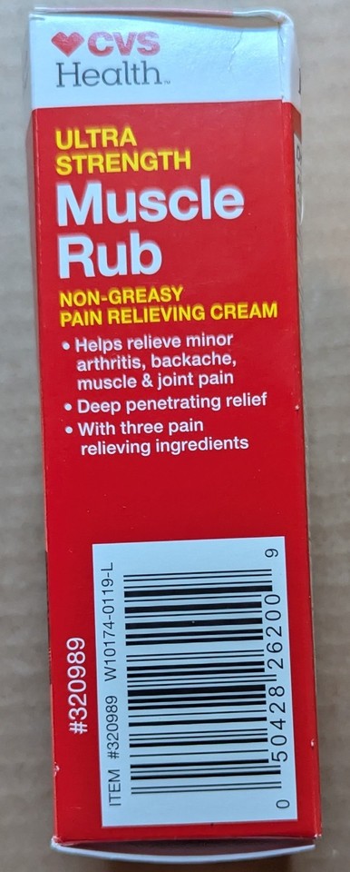 Muscle Rub CVS Health Ultra Strength Non-greasy Pain Relieving Cream 2 ...