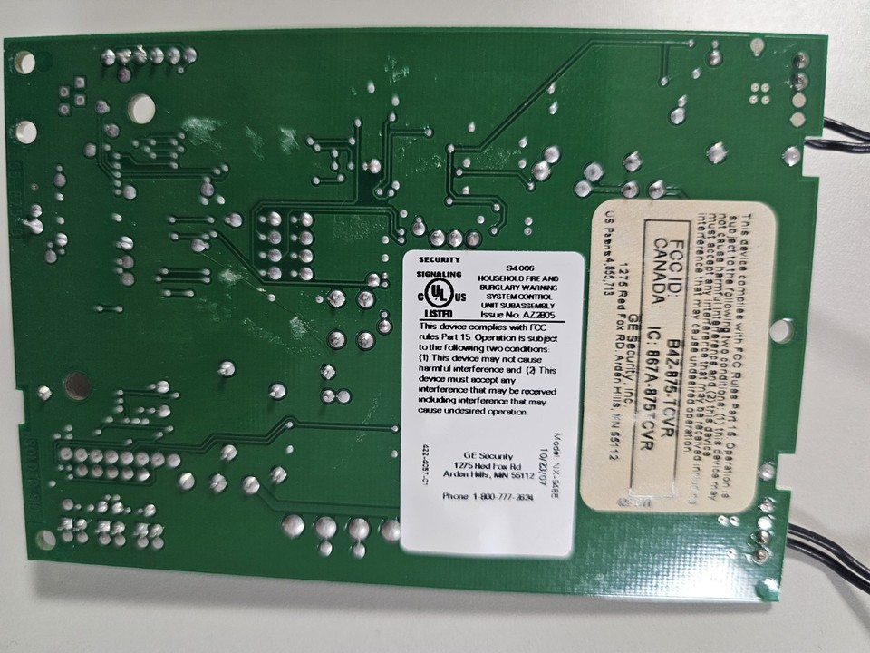 GE/InterlogiX/Caddx NetworX NX-548E Alarm Wireless Receiver tested And ...