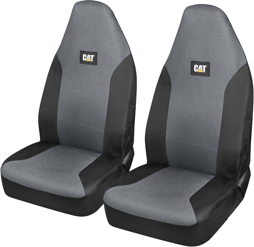 Semi Big Rig Truck Seat Covers Black and Grey Mesh Heavy-Duty Universal ...