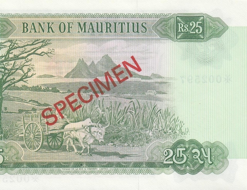 1967 BRITISH COLONY MAURITIUS QEII 25 RUPEES **SPECIMEN** (( GEM UNC ...