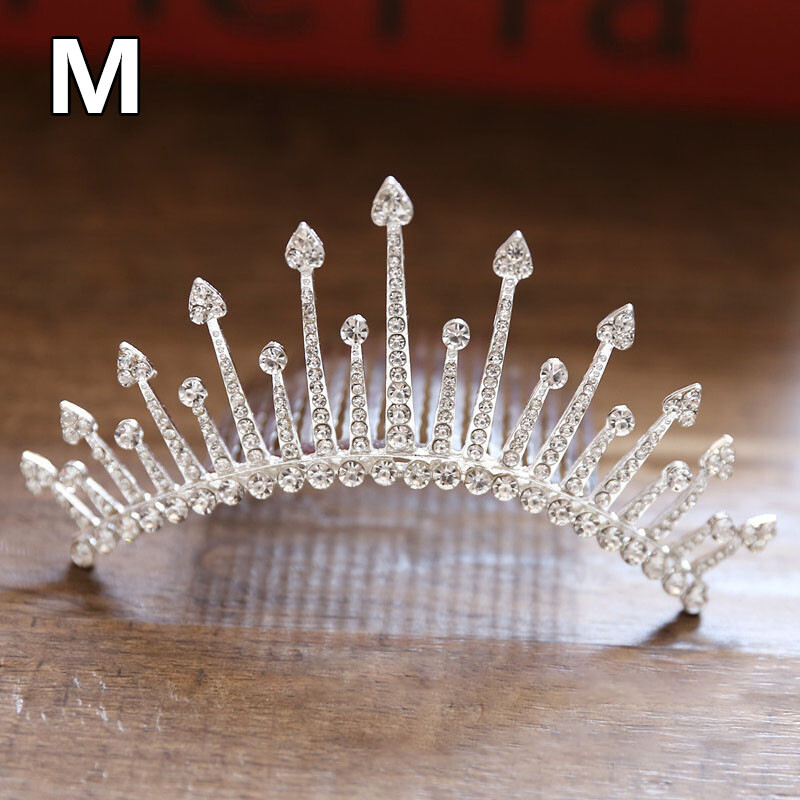 Womens Pearl Crown With Comb Princess Rhinestone Tiara Wedding Headband ...