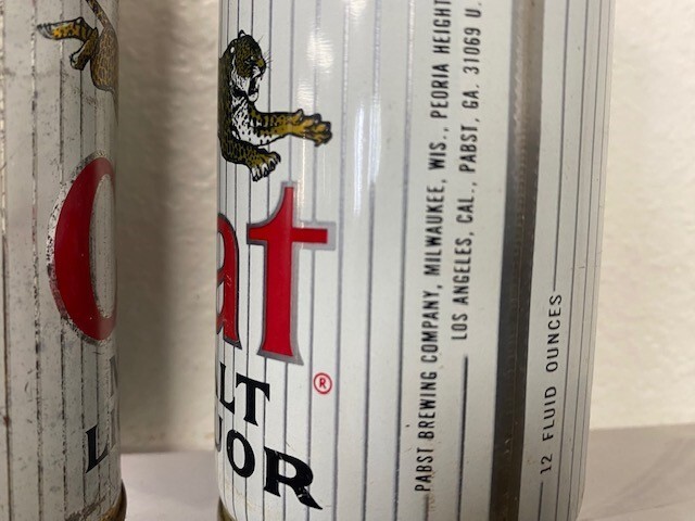 2- DIFF Big Cat Malt Liquor BEER CANS Pabst Brewing Co. | eBay