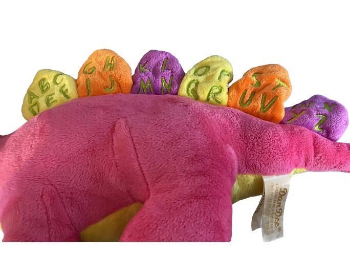 Dan Dee Alphabet Pink Dinosaur 18" Plush Soft Stuffed Animal Collector ...