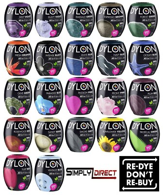 22 Colours Dylon Fabric & Clothes Dye, Dylon Machine / Hand Dye Black ...