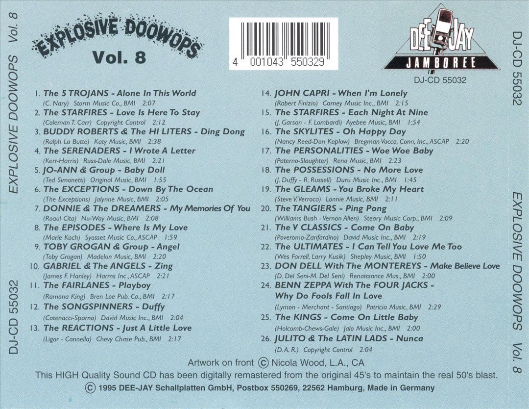 VARIOUS ARTISTS - EXPLOSIVE DOO WOPS, VOL. 8 NEW CD 4001043550329| eBay
