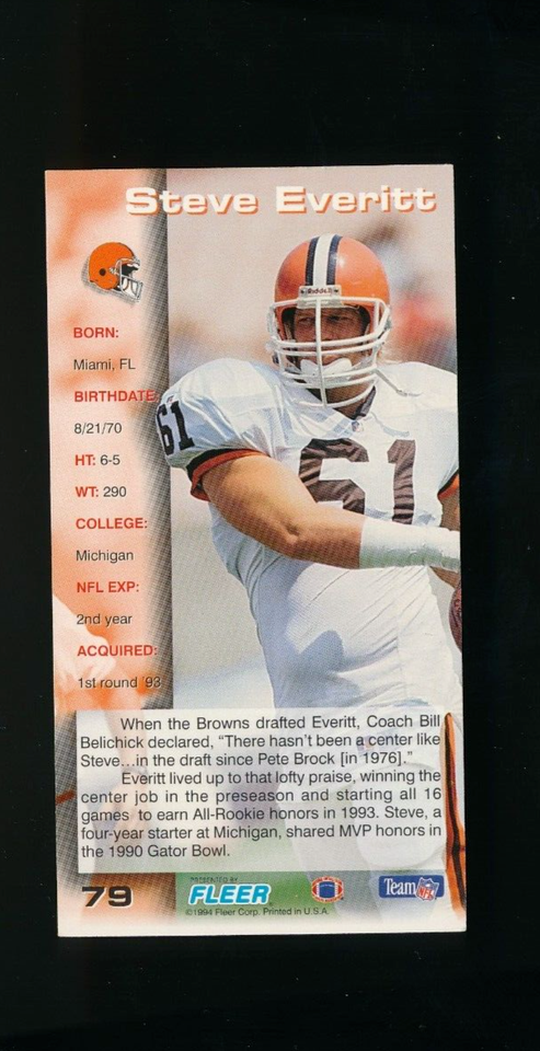 1994 Fleer GameDay #79 Steve Everitt signed auto autograph very tough ...