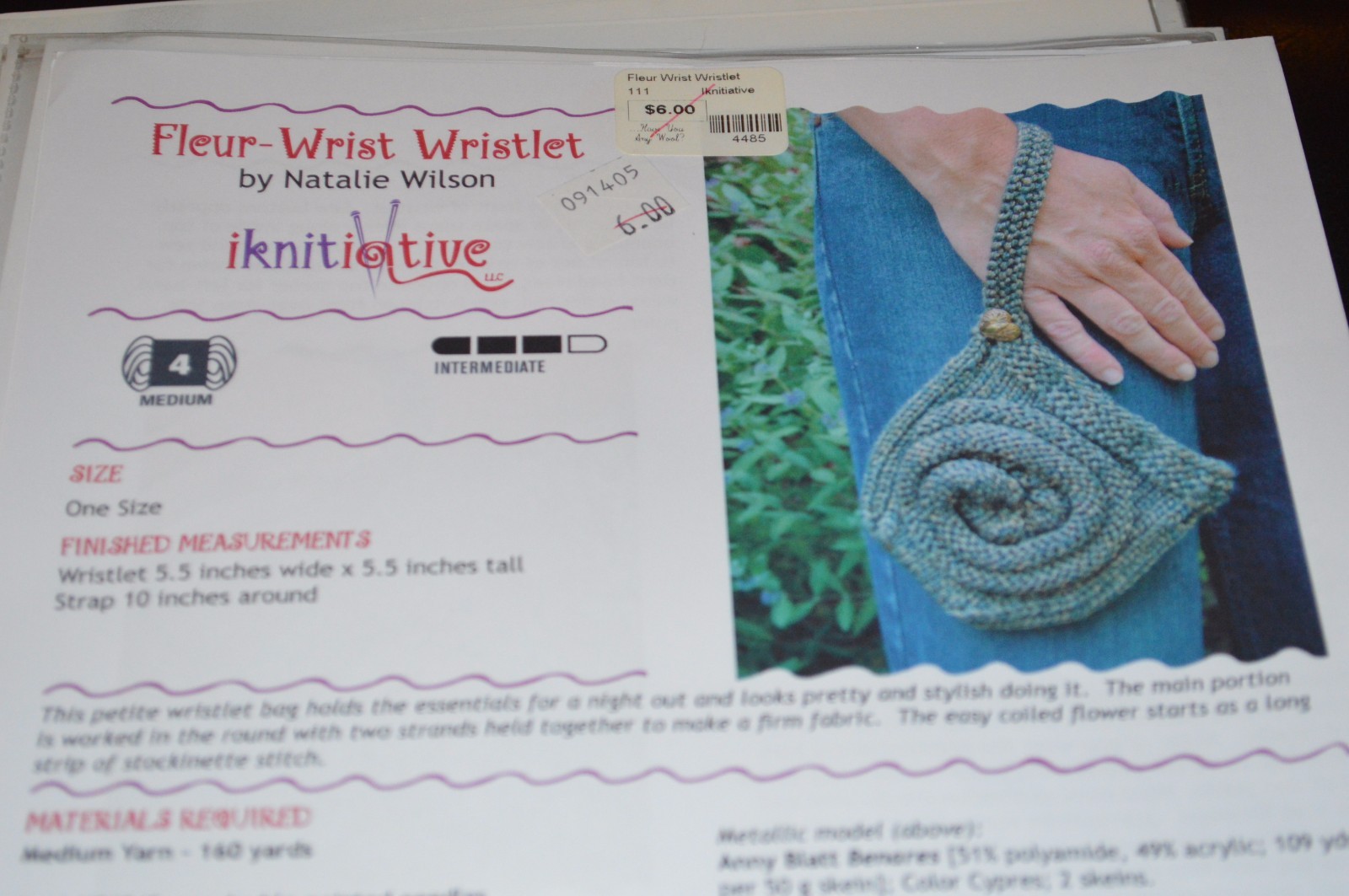 Initiative Knitting Pattern Fleur-Wrist Wristlet | eBay