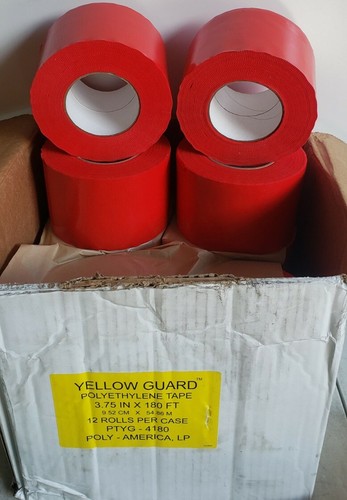 Yellow Guard 4 in. x 180 ft Vapor Barrier Sealing Tape Red Polyethylene ...