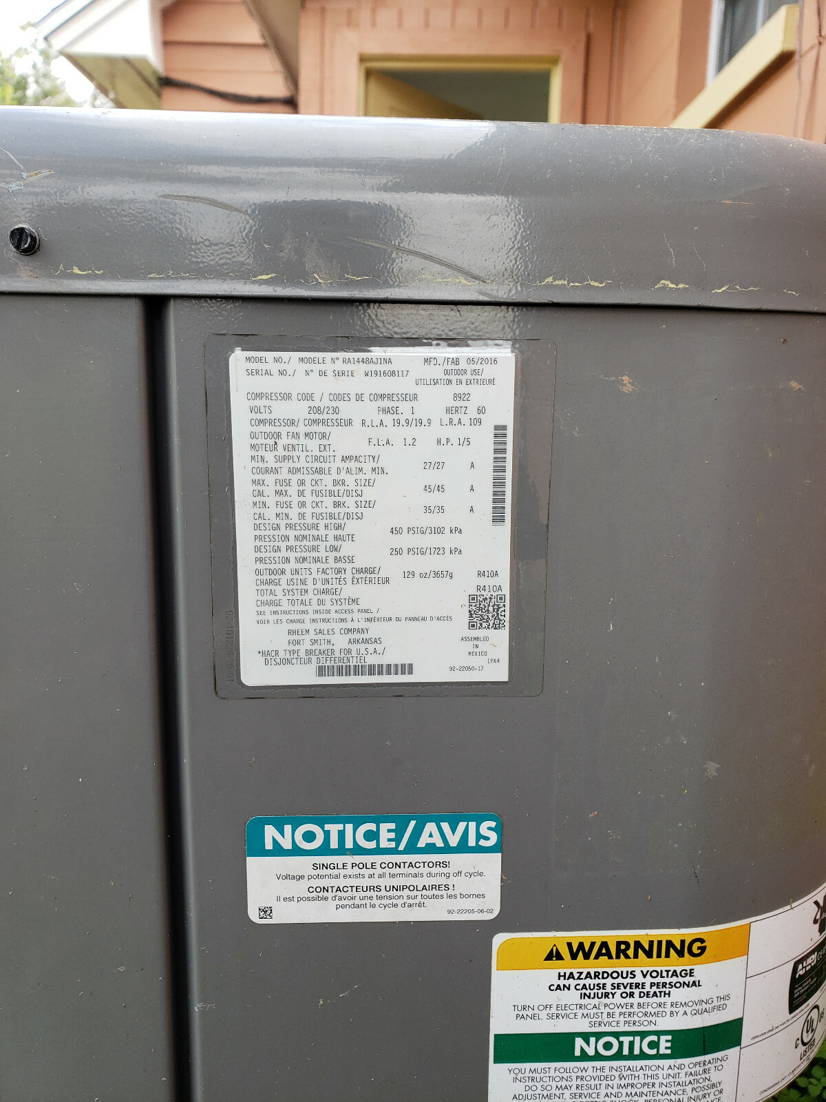 RHEEM RA1448AJ1NA 4 Ton 14Seer WITH RHEEM Air Handler RH1T6024STAN | eBay