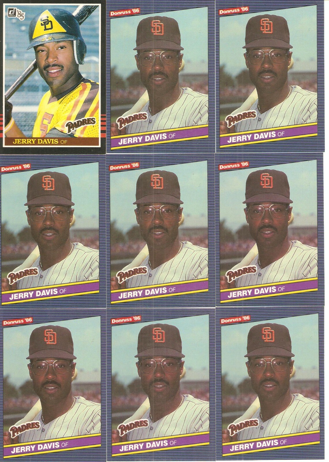 18 CARD JERRY DAVIS BASEBALL CARD LOT 692 | eBay